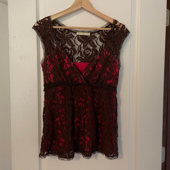 Weston Wear | Tops | Anthropologie Weston Wear Brown Lace Top | Poshmark